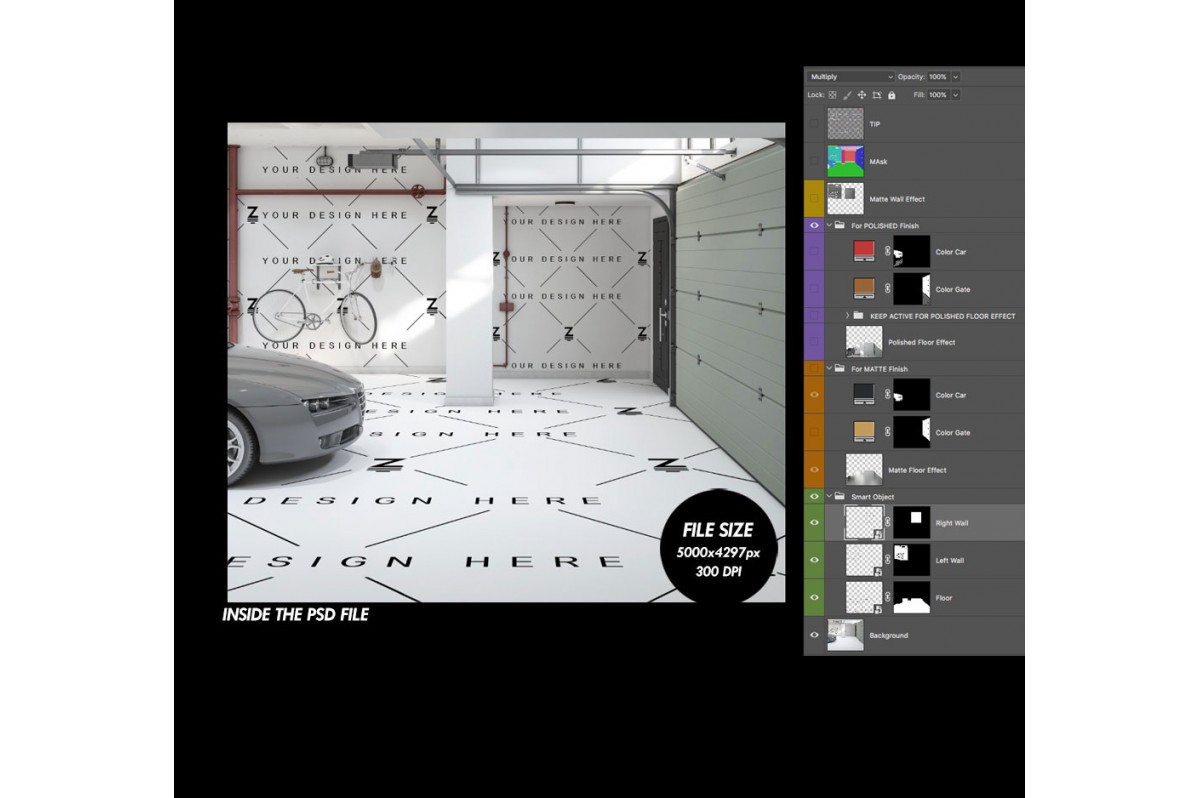 Garage Mockup to change the floor and wall surface