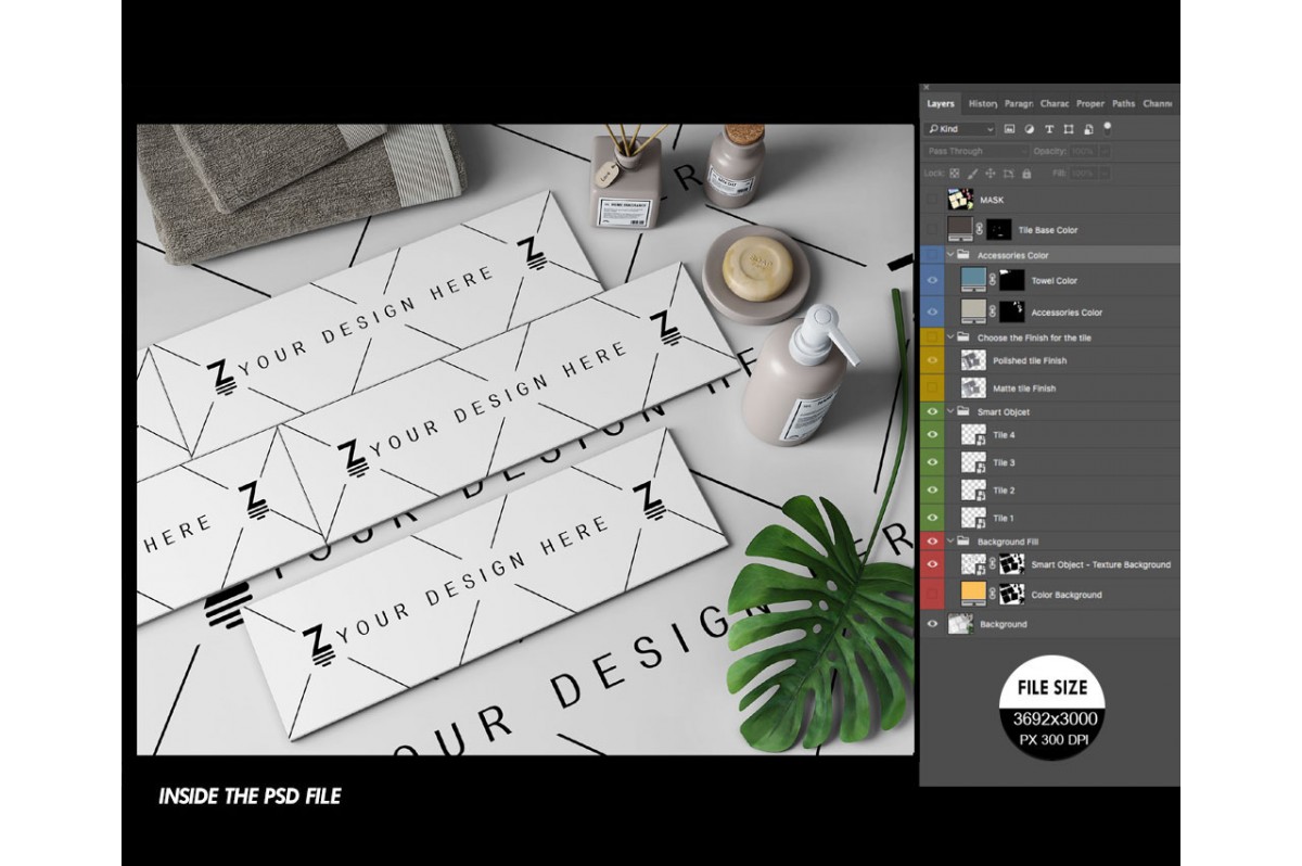 Parquet Ceramic Tile Mockup