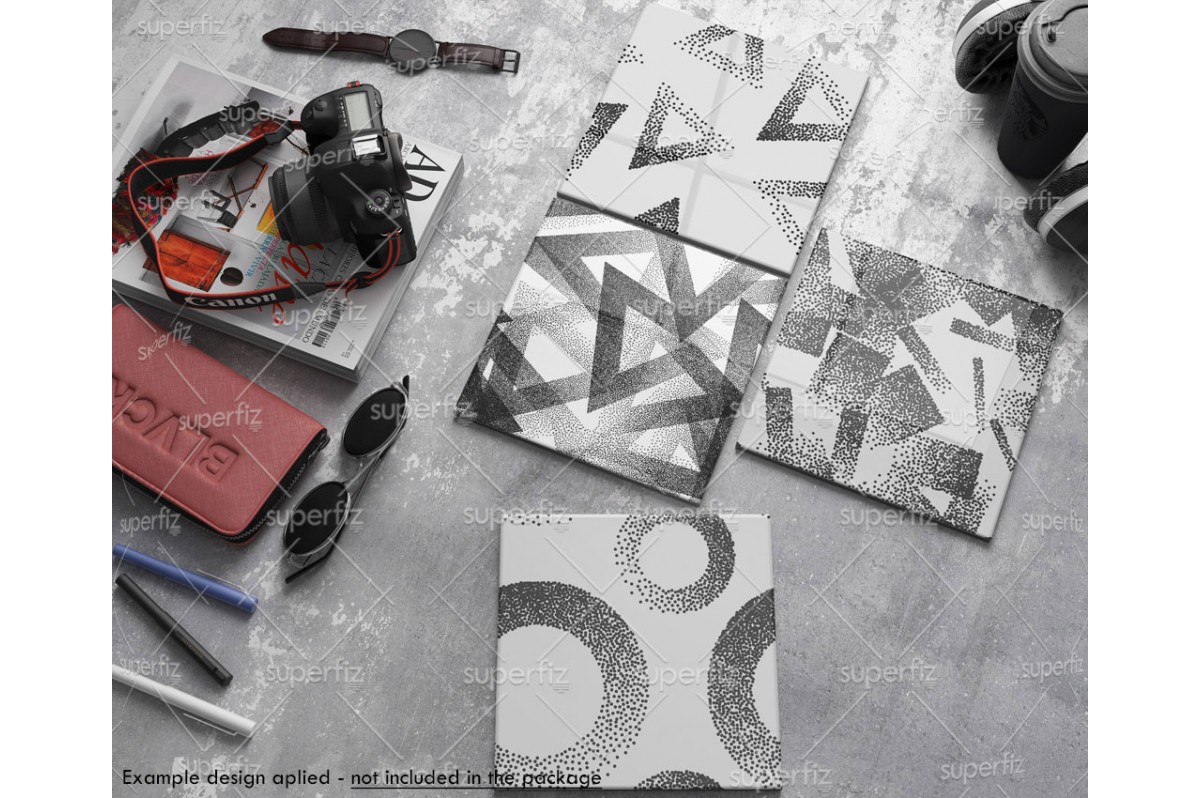 Square Ceramic Tile Mockup